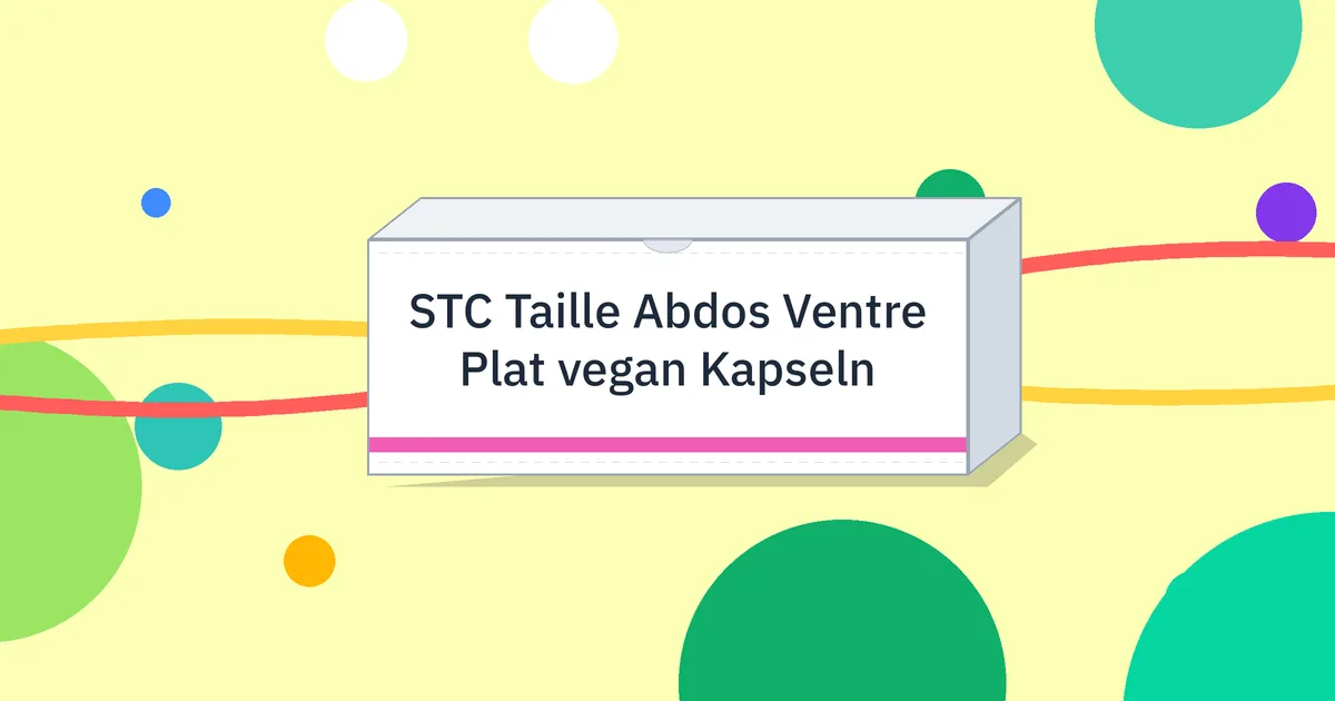 Symbolbild: Packung mit der Aufschrift STC Taille Abdos Ventre Plat vegan Kapseln (PZN 15392129) – Verfügbarkeit und Bezug in Apotheken in Frankfurt am Main