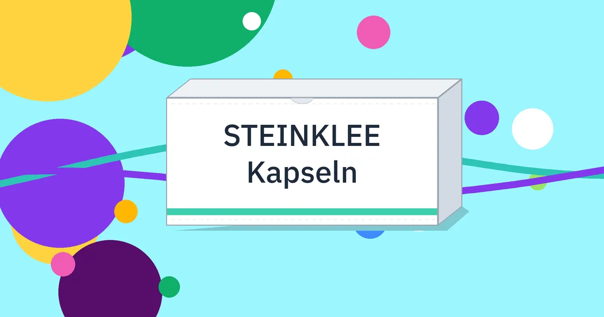 Symbolbild: Packung mit der Aufschrift STEINKLEE Kapseln (PZN 07335525) – Verfügbarkeit und Bezug in Apotheken in Frankfurt am Main