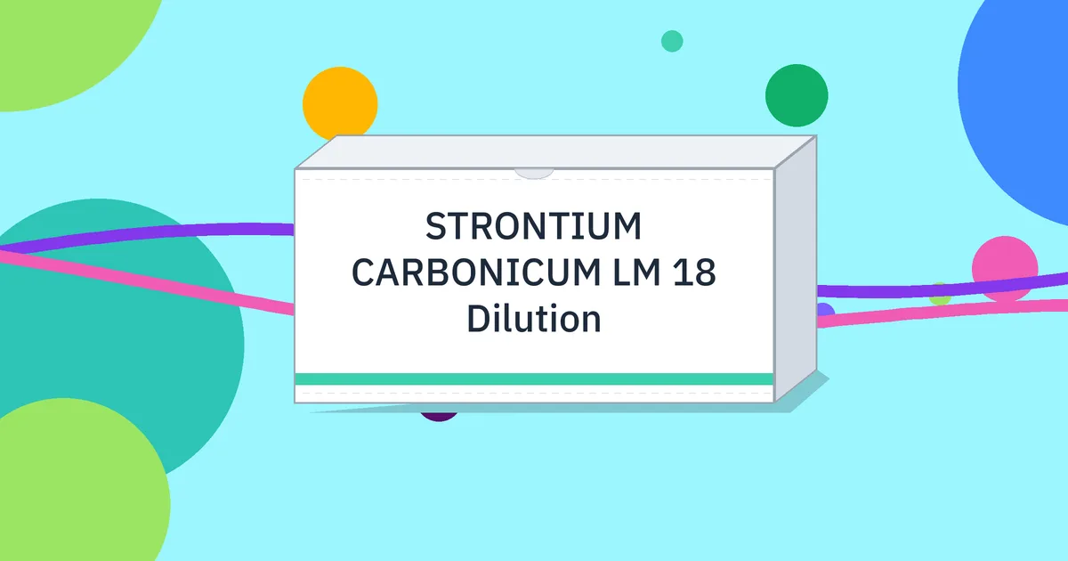 Symbolbild: Packung mit der Aufschrift STRONTIUM CARBONICUM LM 18 Dilution (PZN 09649587) – Verfügbarkeit und Bezug in Apotheken in Frankfurt am Main