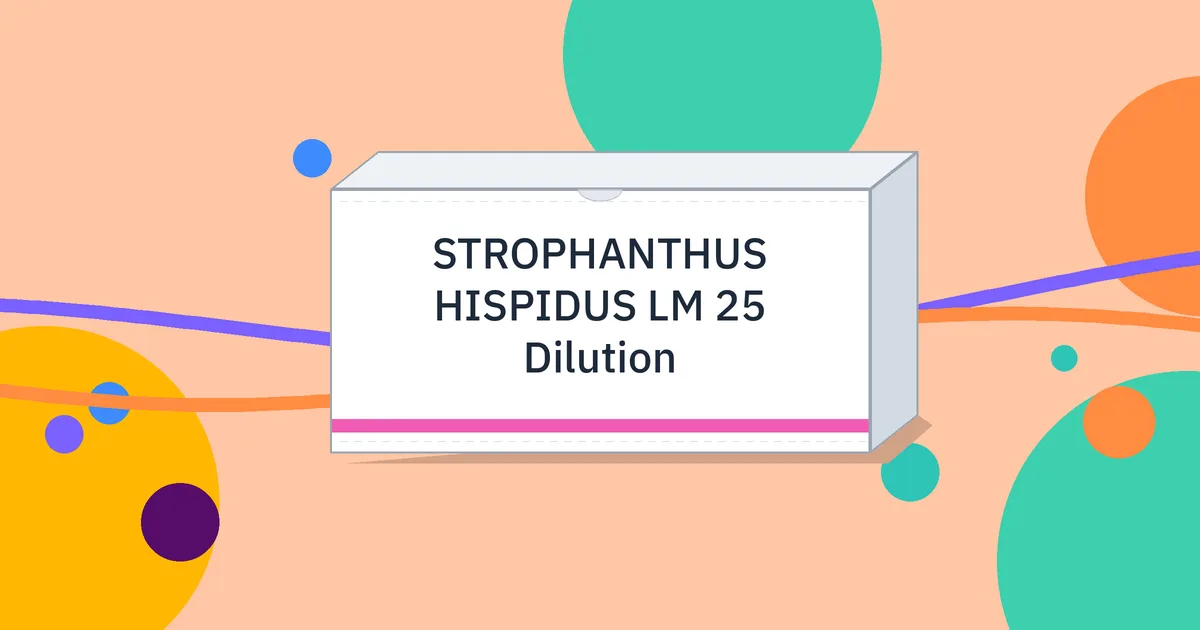 Symbolbild: Packung mit der Aufschrift STROPHANTHUS HISPIDUS LM 25 Dilution (PZN 13205488) – Verfügbarkeit und Bezug in Apotheken in Frankfurt am Main
