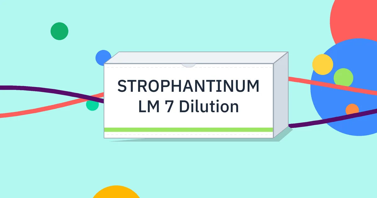 Symbolbild: Packung mit der Aufschrift STROPHANTINUM LM 7 Dilution (PZN 13684454) – Verfügbarkeit und Bezug in Apotheken in Frankfurt am Main
