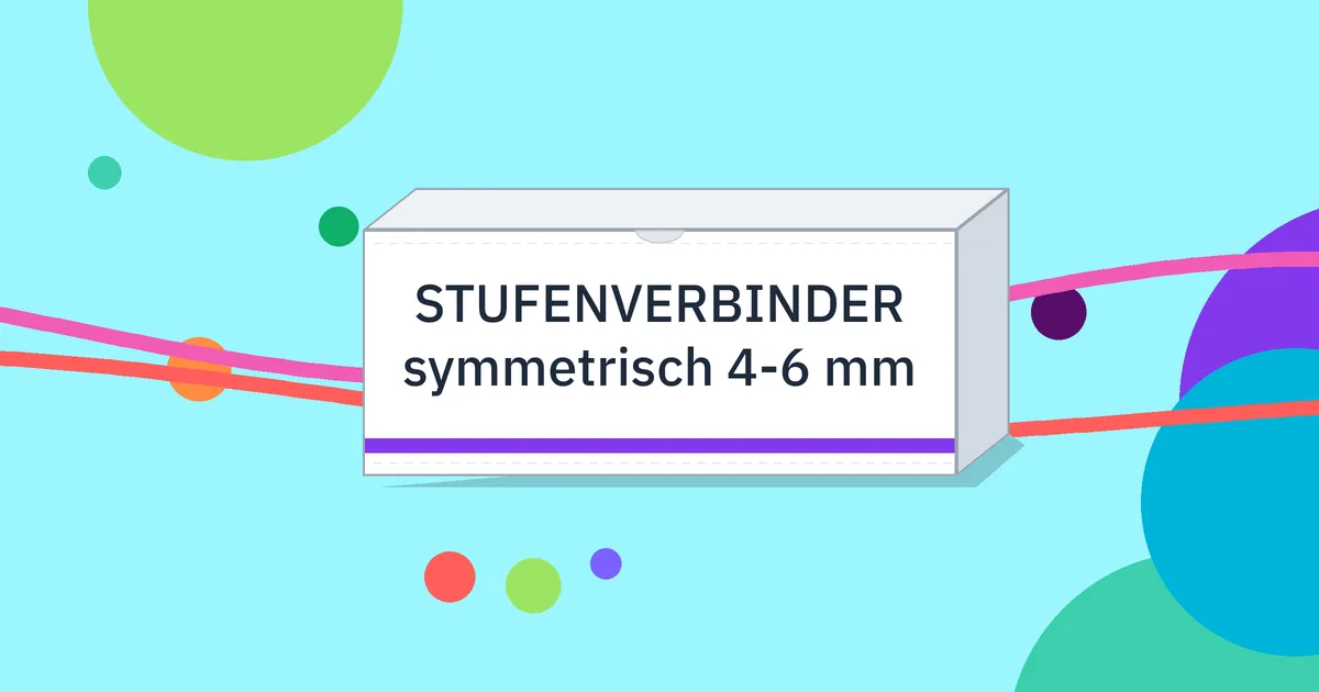 Symbolbild: Packung mit der Aufschrift STUFENVERBINDER symmetrisch 4-6 mm (PZN 17932558) – Verfügbarkeit und Bezug in Apotheken in Frankfurt am Main