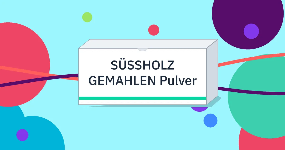Symbolbild: Packung mit der Aufschrift SÜSSHOLZ GEMAHLEN Pulver (PZN 16325767) – Verfügbarkeit und Bezug in Apotheken in Frankfurt am Main