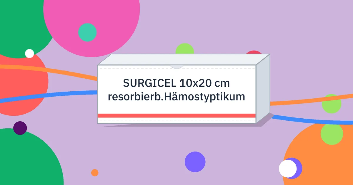 Symbolbild: Packung mit der Aufschrift SURGICEL 10x20 cm resorbierb.Hämostyptikum (PZN 19884527) – Verfügbarkeit und Bezug in Apotheken in Frankfurt am Main