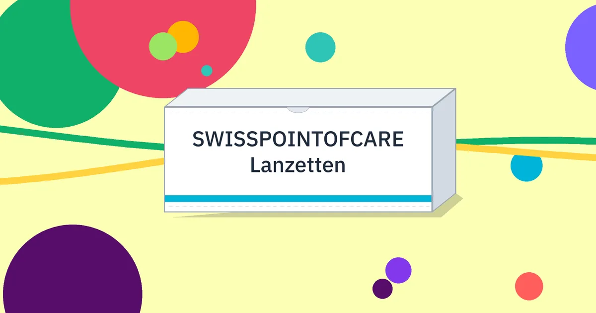 Symbolbild: Packung mit der Aufschrift SWISSPOINTOFCARE Lanzetten (PZN 16914630) – Verfügbarkeit und Bezug in Apotheken in Frankfurt am Main