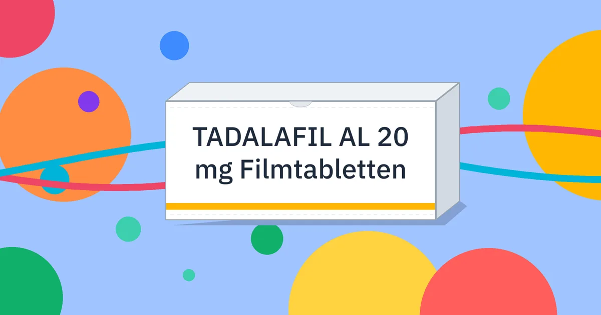 Symbolbild: Packung mit der Aufschrift TADALAFIL AL 20 mg Filmtabletten (PZN 13231907) – Verfügbarkeit und Bezug in Apotheken in Frankfurt am Main