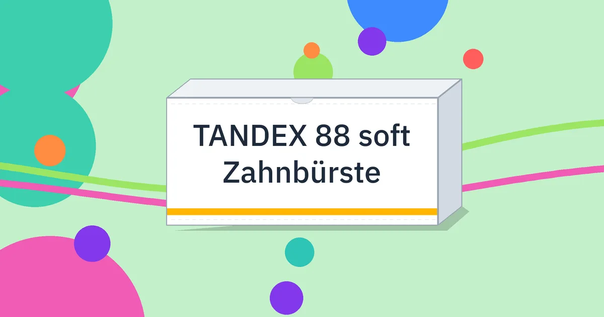 Symbolbild: Packung mit der Aufschrift TANDEX 88 soft Zahnbürste (PZN 15528899) – Verfügbarkeit und Bezug in Apotheken in Frankfurt am Main