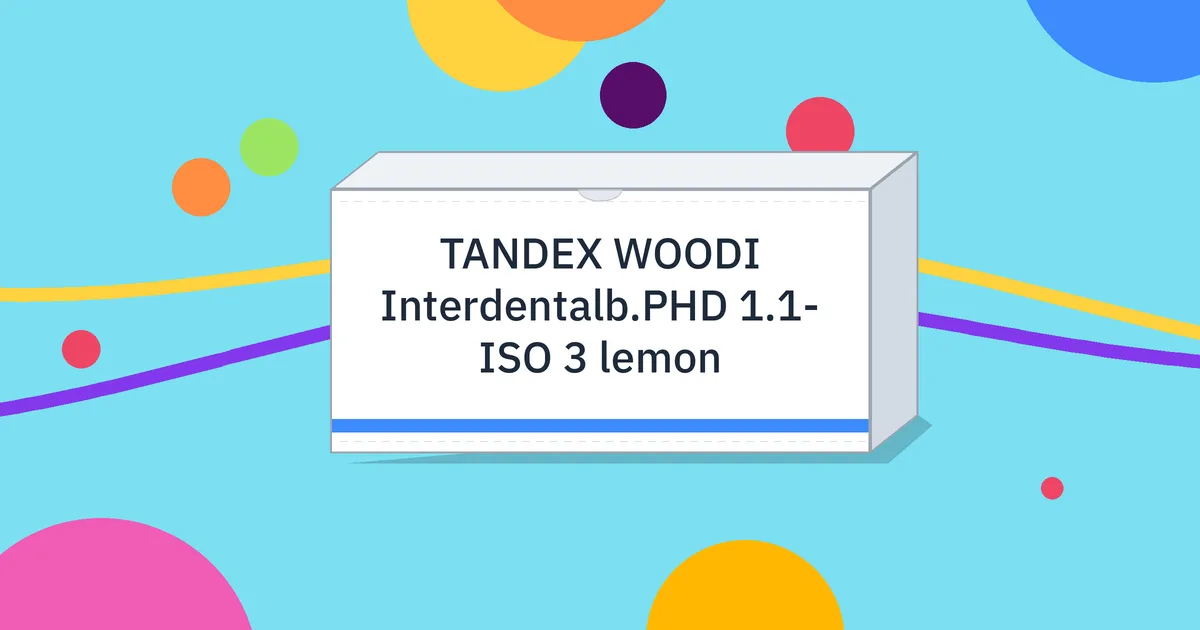 Symbolbild: Packung mit der Aufschrift TANDEX WOODI Interdentalb.PHD 1.1-ISO 3 lemon (PZN 17165314) – Verfügbarkeit und Bezug in Apotheken in Frankfurt am Main
