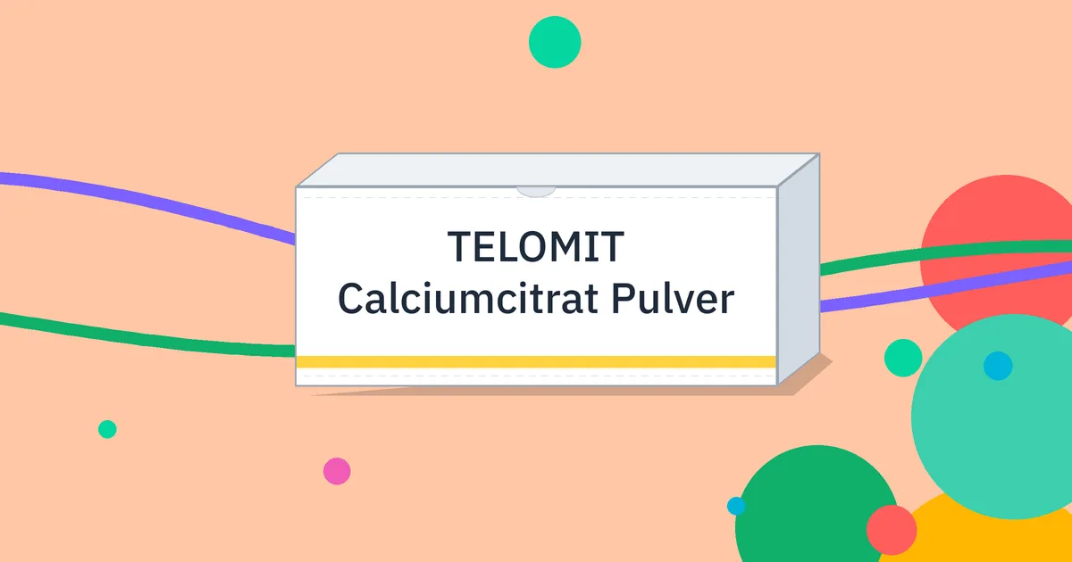 Symbolbild: Packung mit der Aufschrift TELOMIT Calciumcitrat Pulver (PZN 19854532) – Verfügbarkeit und Bezug in Apotheken in Frankfurt am Main