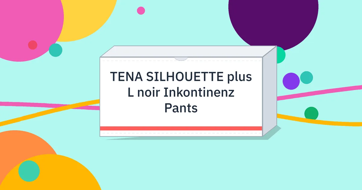 Symbolbild: Packung mit der Aufschrift TENA SILHOUETTE plus L noir Inkontinenz Pants (PZN 16851065) – Verfügbarkeit und Bezug in Apotheken in Frankfurt am Main