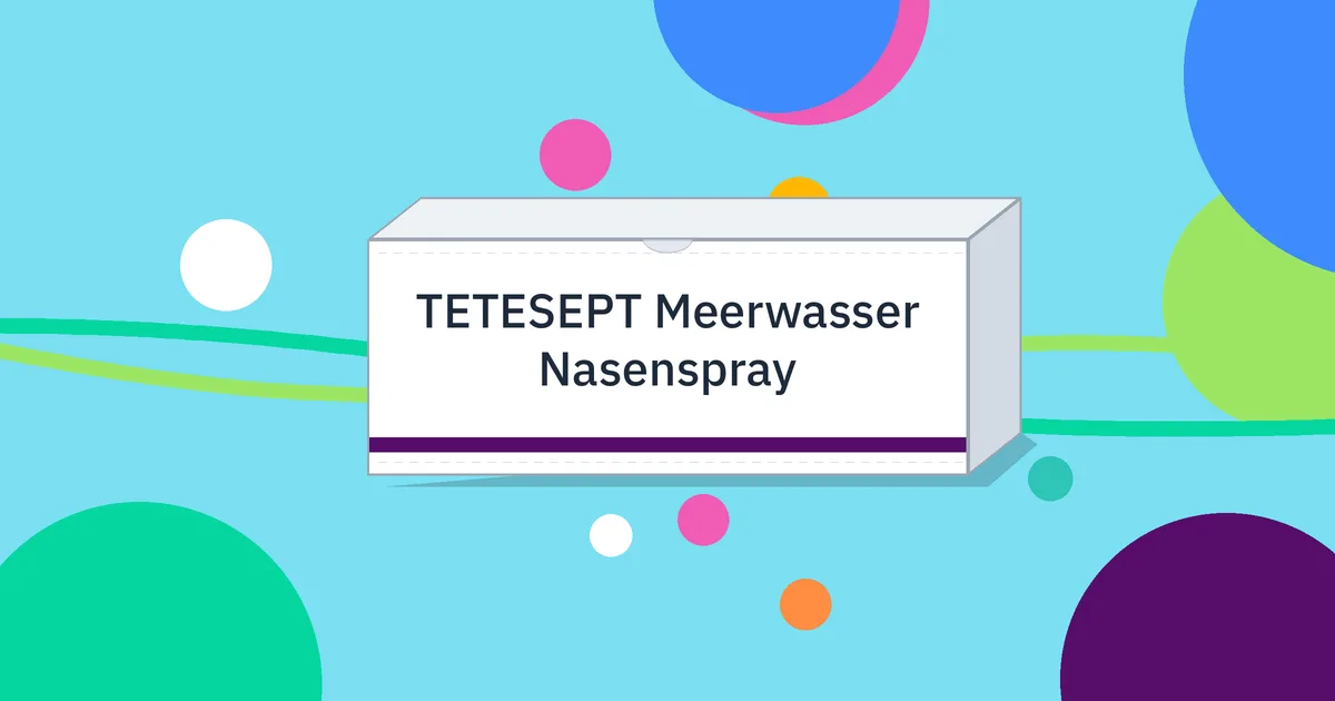 Symbolbild: Packung mit der Aufschrift TETESEPT Meerwasser Nasenspray (PZN 00040293) – Verfügbarkeit und Bezug in Apotheken in Frankfurt am Main