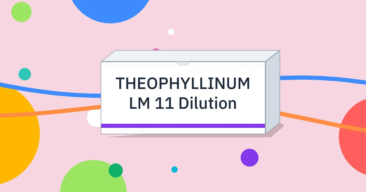 Symbolbild: Packung mit der Aufschrift THEOPHYLLINUM LM 11 Dilution (PZN 13220223) – Verfügbarkeit und Bezug in Apotheken in Frankfurt am Main