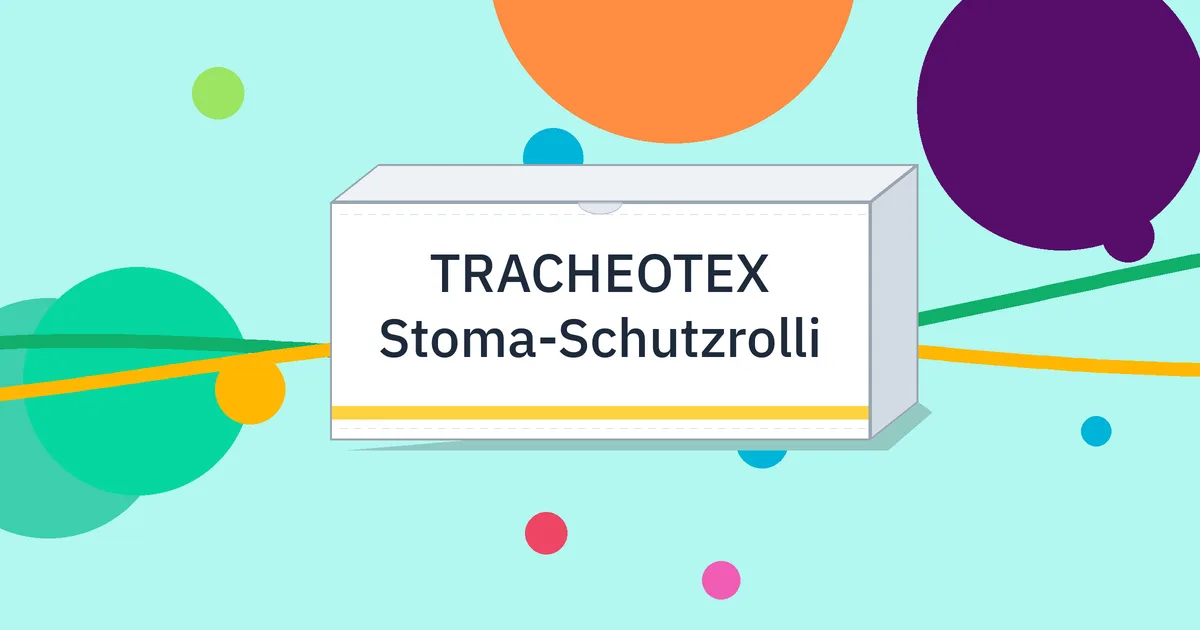 Symbolbild: Packung mit der Aufschrift TRACHEOTEX Stoma-Schutzrolli (PZN 01484856) – Verfügbarkeit und Bezug in Apotheken in Frankfurt am Main