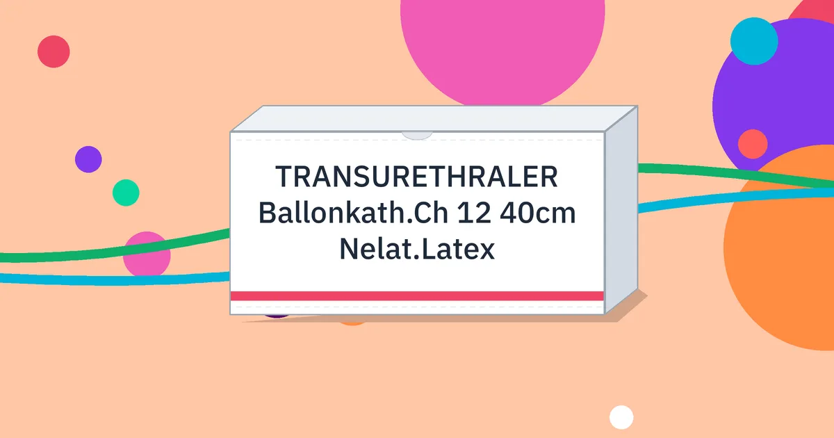 Symbolbild: Packung mit der Aufschrift TRANSURETHRALER Ballonkath.Ch 12 40cm Nelat.Latex (PZN 01150701) – Verfügbarkeit und Bezug in Apotheken in Frankfurt am Main