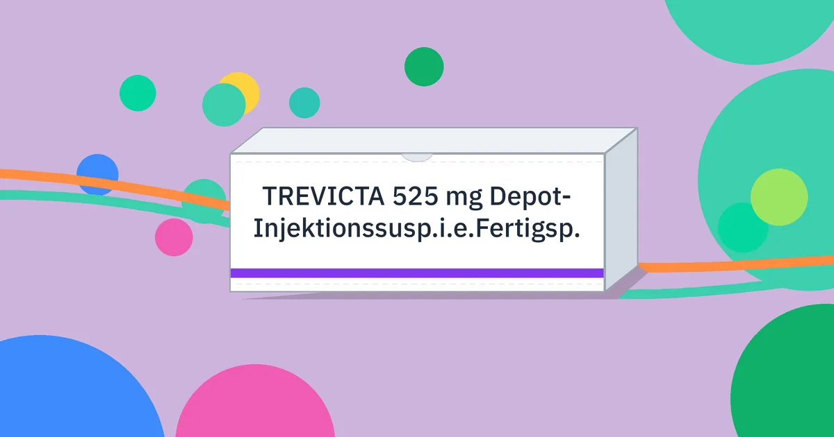 Symbolbild: Packung mit der Aufschrift TREVICTA 525 mg Depot-Injektionssusp.i.e.Fertigsp. (PZN 18365707) – Verfügbarkeit und Bezug in Apotheken in Frankfurt am Main