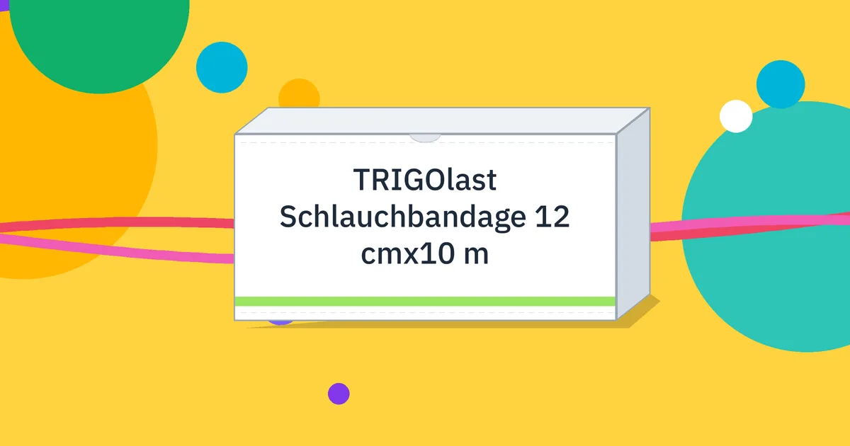 Symbolbild: Packung mit der Aufschrift TRIGOlast Schlauchbandage 12 cmx10 m (PZN 20342576) – Verfügbarkeit und Bezug in Apotheken in Frankfurt am Main