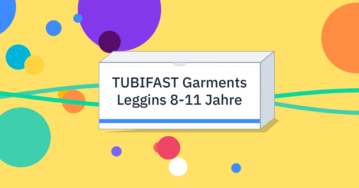 Symbolbild: Packung mit der Aufschrift TUBIFAST Garments Leggins 8-11 Jahre (PZN 10847269) – Verfügbarkeit und Bezug in Apotheken in Frankfurt am Main