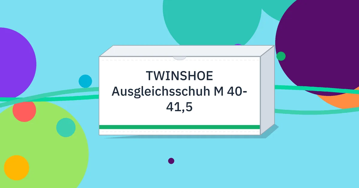 Symbolbild: Packung mit der Aufschrift TWINSHOE Ausgleichsschuh M 40-41,5 (PZN 16629504) – Verfügbarkeit und Bezug in Apotheken in Frankfurt am Main