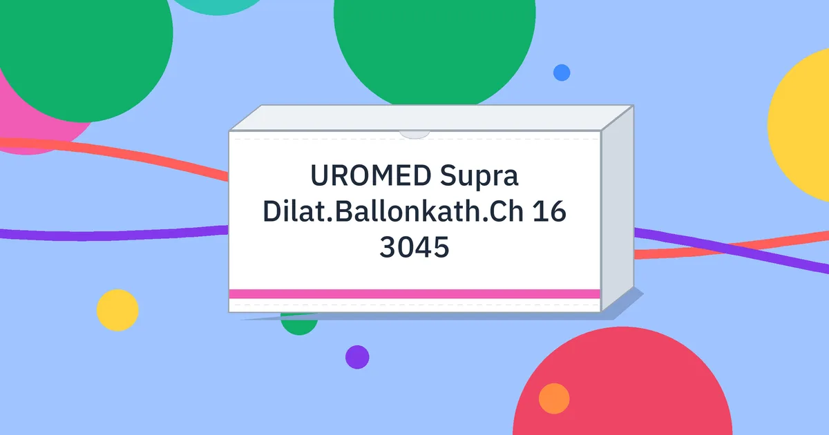 Symbolbild: Packung mit der Aufschrift UROMED Supra Dilat.Ballonkath.Ch 16 3045 (PZN 04742052) – Verfügbarkeit und Bezug in Apotheken in Frankfurt am Main