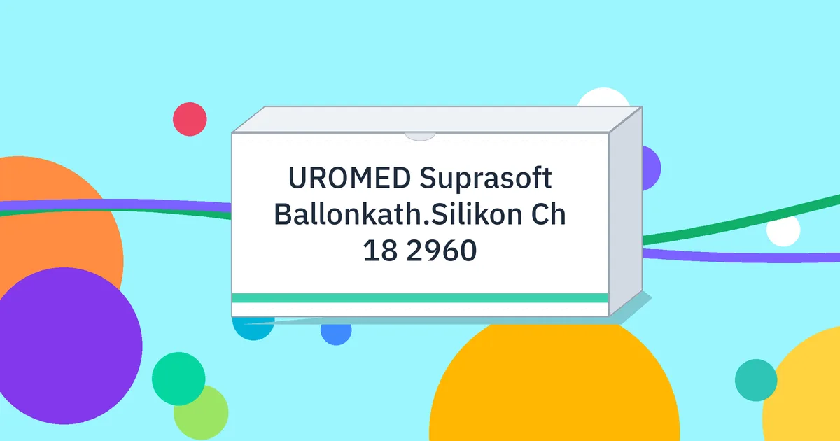 Symbolbild: Packung mit der Aufschrift UROMED Suprasoft Ballonkath.Silikon Ch 18 2960 (PZN 04741897) – Verfügbarkeit und Bezug in Apotheken in Frankfurt am Main