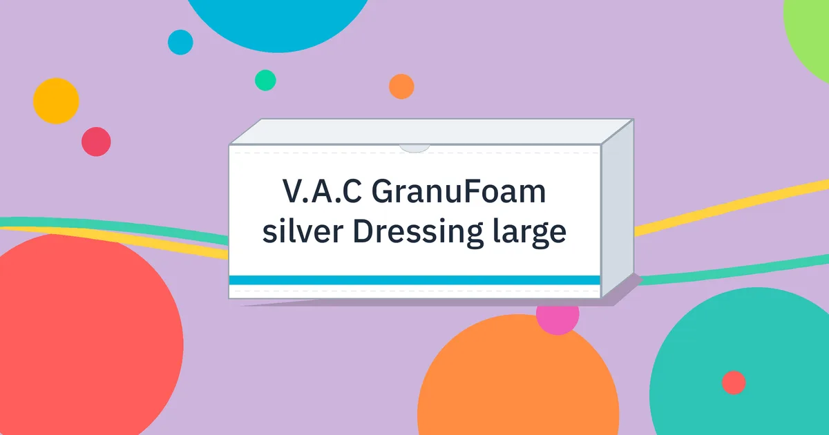 Symbolbild: Packung mit der Aufschrift V.A.C GranuFoam silver Dressing large (PZN 16832263) – Verfügbarkeit und Bezug in Apotheken in Frankfurt am Main
