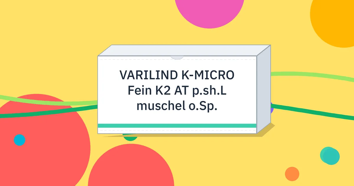 Symbolbild: Packung mit der Aufschrift VARILIND K-MICRO Fein K2 AT p.sh.L muschel o.Sp. (PZN 20554321) – Verfügbarkeit und Bezug in Apotheken in Frankfurt am Main