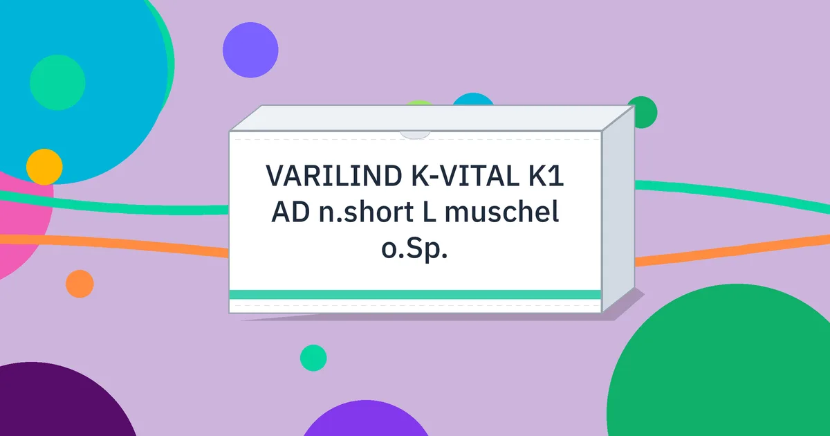 Symbolbild: Packung mit der Aufschrift VARILIND K-VITAL K1 AD n.short L muschel o.Sp. (PZN 20567186) – Verfügbarkeit und Bezug in Apotheken in Frankfurt am Main