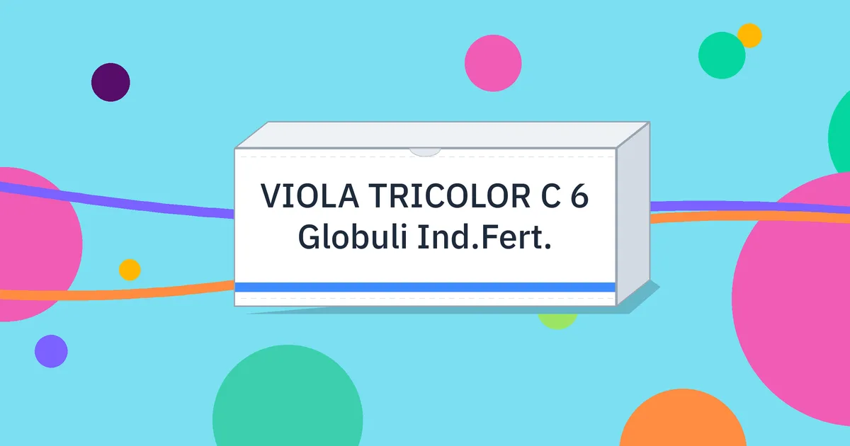 Symbolbild: Packung mit der Aufschrift VIOLA TRICOLOR C 6 Globuli Ind.Fert. (PZN 17718718) – Verfügbarkeit und Bezug in Apotheken in Frankfurt am Main