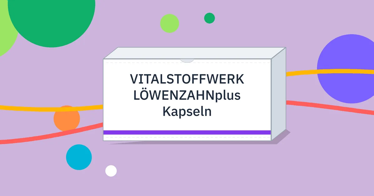 Symbolbild: Packung mit der Aufschrift VITALSTOFFWERK LÖWENZAHNplus Kapseln (PZN 18122560) – Verfügbarkeit und Bezug in Apotheken in Frankfurt am Main