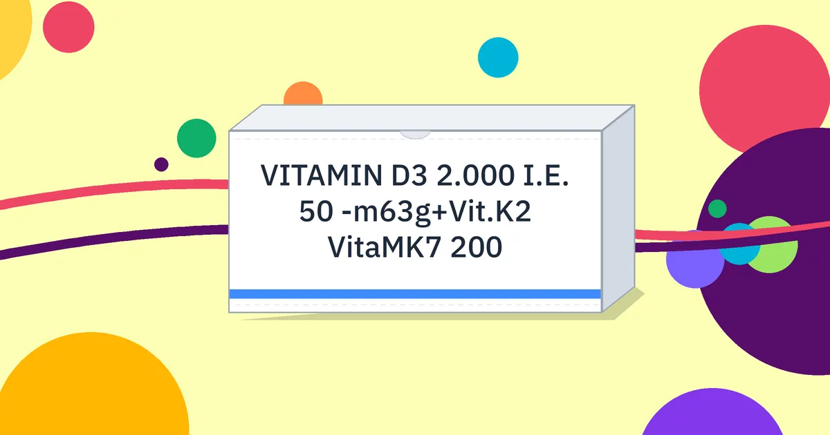 Symbolbild: Packung mit der Aufschrift VITAMIN D3 2.000 I.E. 50 -m63g+Vit.K2 VitaMK7 200 (PZN 15869235) – Verfügbarkeit und Bezug in Apotheken in Frankfurt am Main