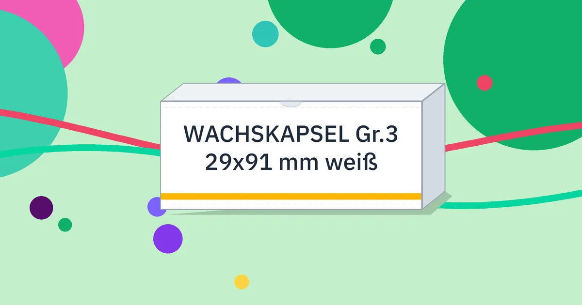 Symbolbild: Packung mit der Aufschrift WACHSKAPSEL Gr.3 29x91 mm weiß (PZN 18138911) – Verfügbarkeit und Bezug in Apotheken in Frankfurt am Main