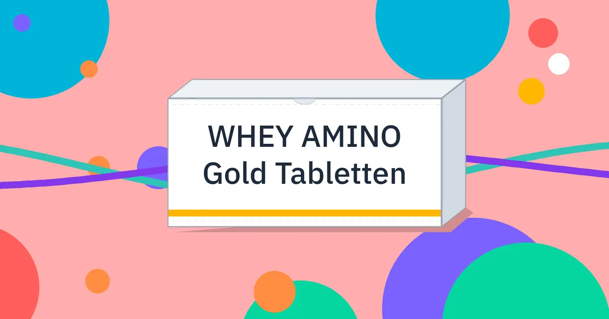 Symbolbild: Packung mit der Aufschrift WHEY AMINO Gold Tabletten (PZN 06110356) – Verfügbarkeit und Bezug in Apotheken in Frankfurt am Main