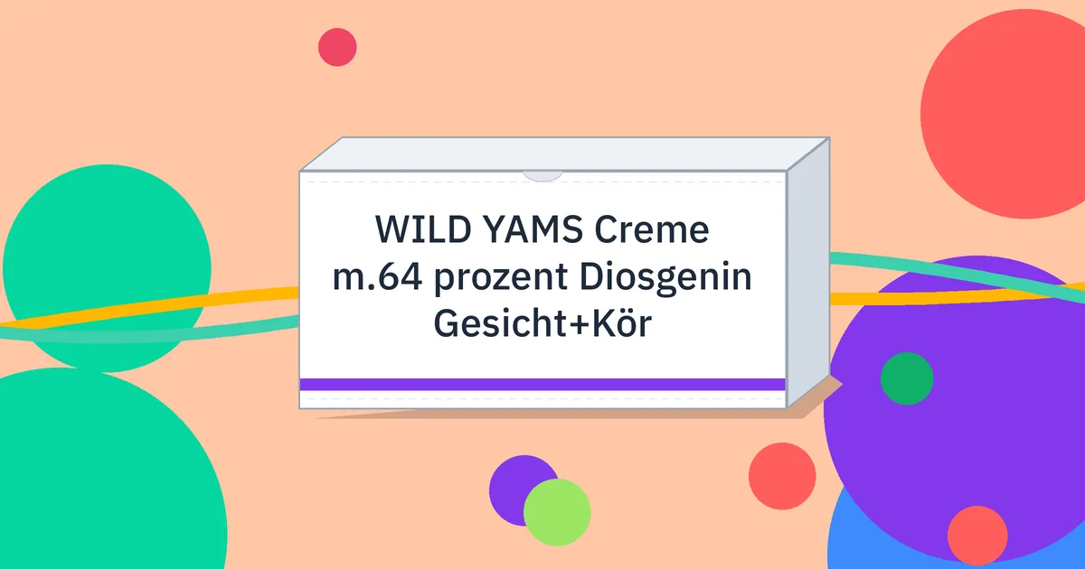 Symbolbild: Packung mit der Aufschrift WILD YAMS Creme m.64 prozent Diosgenin Gesicht+Kör (PZN 18211097) – Verfügbarkeit und Bezug in Apotheken in Frankfurt am Main