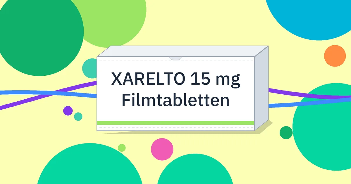 Symbolbild: Packung mit der Aufschrift XARELTO 15 mg Filmtabletten (PZN 07089598) – Verfügbarkeit und Bezug in Apotheken in Frankfurt am Main