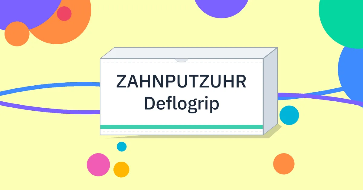 Symbolbild: Packung mit der Aufschrift ZAHNPUTZUHR Deflogrip (PZN 07227712) – Verfügbarkeit und Bezug in Apotheken in Frankfurt am Main