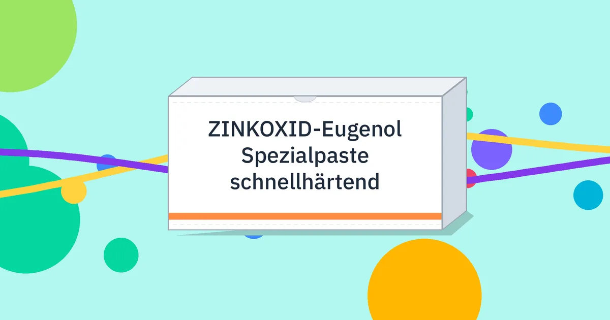 Symbolbild: Packung mit der Aufschrift ZINKOXID-Eugenol Spezialpaste schnellhärtend (PZN 00884312) – Verfügbarkeit und Bezug in Apotheken in Frankfurt am Main