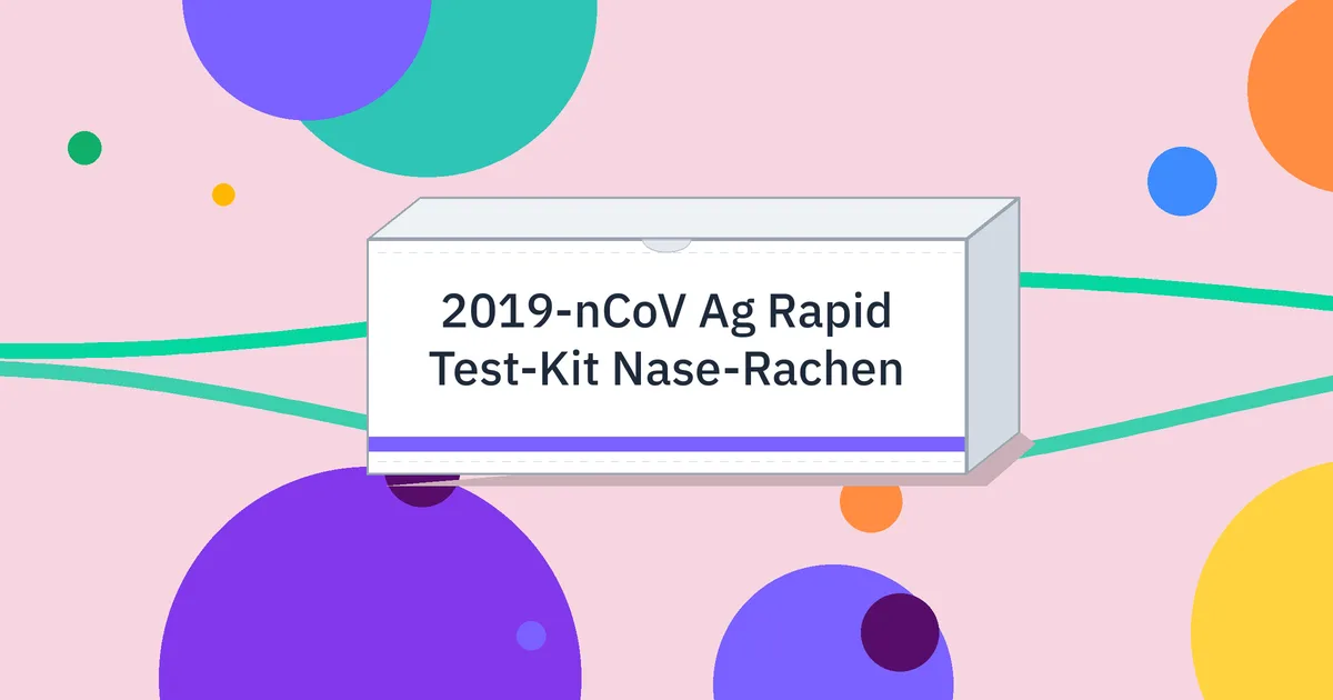 Symbolbild: Packung mit der Aufschrift 2019-nCoV Ag Rapid Test-Kit Nase-Rachen (PZN 17899424) – Verfügbarkeit und Bezug in Apotheken in Frankfurt am Main