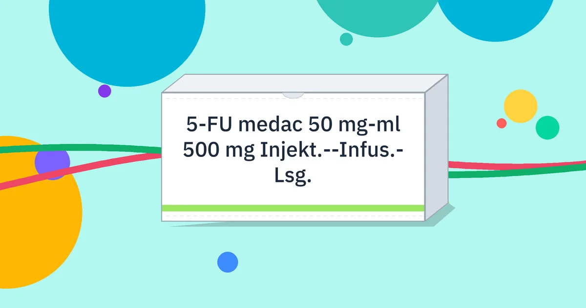 Symbolbild: Packung mit der Aufschrift 5-FU medac 50 mg-ml 500 mg Injekt.--Infus.-Lsg. (PZN 03727369) – Verfügbarkeit und Bezug in Apotheken in Frankfurt am Main