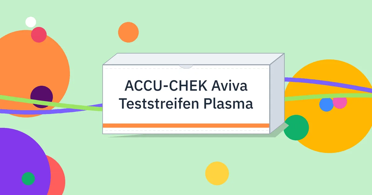 Symbolbild: Packung mit der Aufschrift ACCU-CHEK Aviva Teststreifen Plasma (PZN 20399932) – Verfügbarkeit und Bezug in Apotheken in Frankfurt am Main