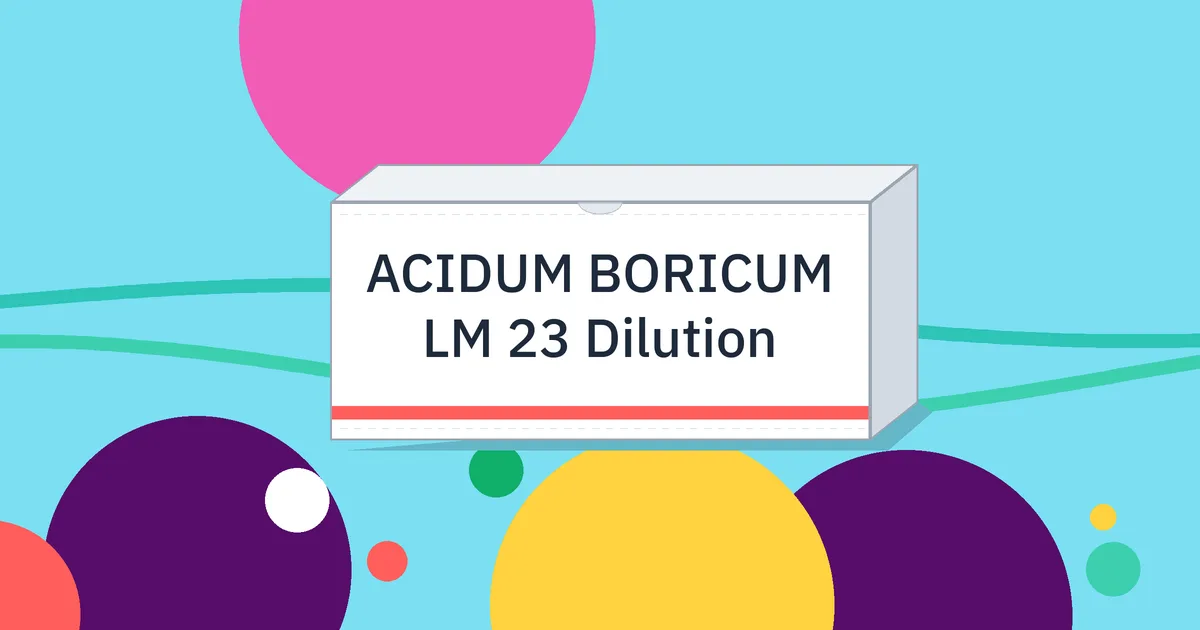 Symbolbild: Packung mit der Aufschrift ACIDUM BORICUM LM 23 Dilution (PZN 13270014) – Verfügbarkeit und Bezug in Apotheken in Frankfurt am Main