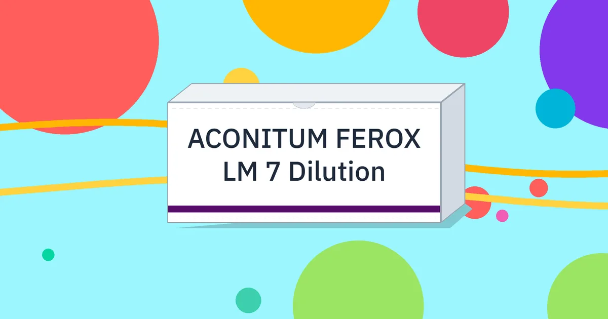 Symbolbild: Packung mit der Aufschrift ACONITUM FEROX LM 7 Dilution (PZN 13290413) – Verfügbarkeit und Bezug in Apotheken in Frankfurt am Main