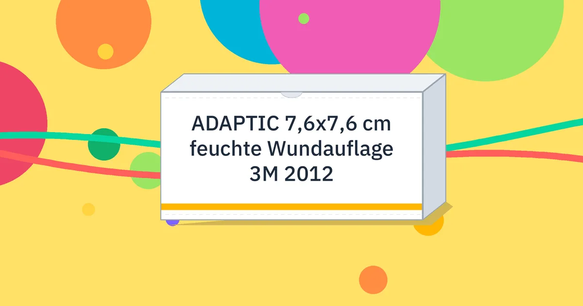 Symbolbild: Packung mit der Aufschrift ADAPTIC 7,6x7,6 cm feuchte Wundauflage 3M 2012 (PZN 19207689) – Verfügbarkeit und Bezug in Apotheken in Frankfurt am Main