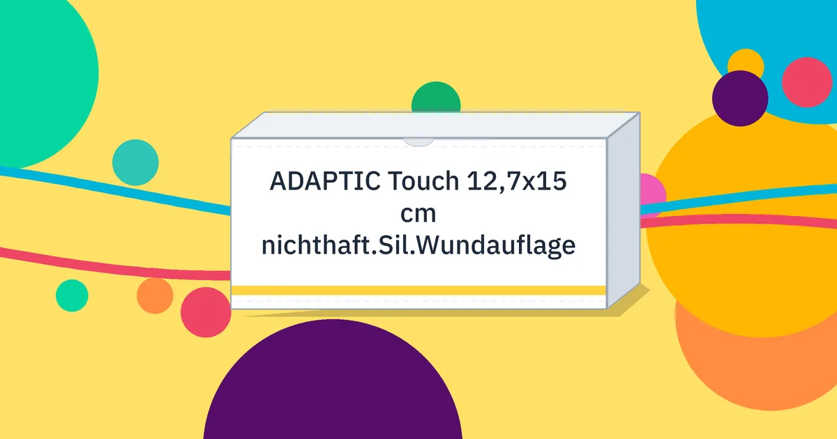 Symbolbild: Packung mit der Aufschrift ADAPTIC Touch 12,7x15 cm nichthaft.Sil.Wundauflage (PZN 20544736) – Verfügbarkeit und Bezug in Apotheken in Frankfurt am Main