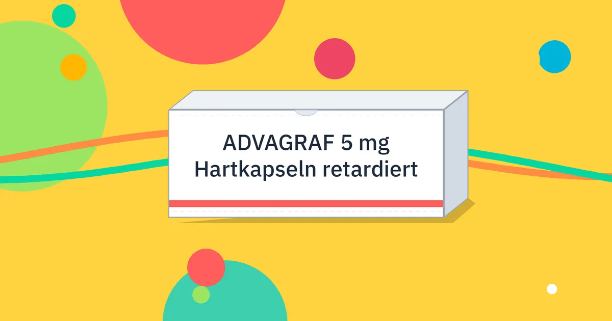 Symbolbild: Packung mit der Aufschrift ADVAGRAF 5 mg Hartkapseln retardiert (PZN 14139842) – Verfügbarkeit und Bezug in Apotheken in Frankfurt am Main