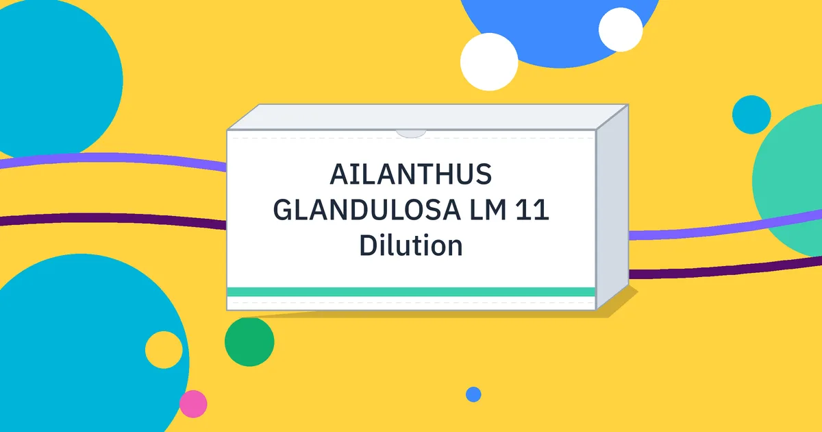 Symbolbild: Packung mit der Aufschrift AILANTHUS GLANDULOSA LM 11 Dilution (PZN 13307823) – Verfügbarkeit und Bezug in Apotheken in Frankfurt am Main