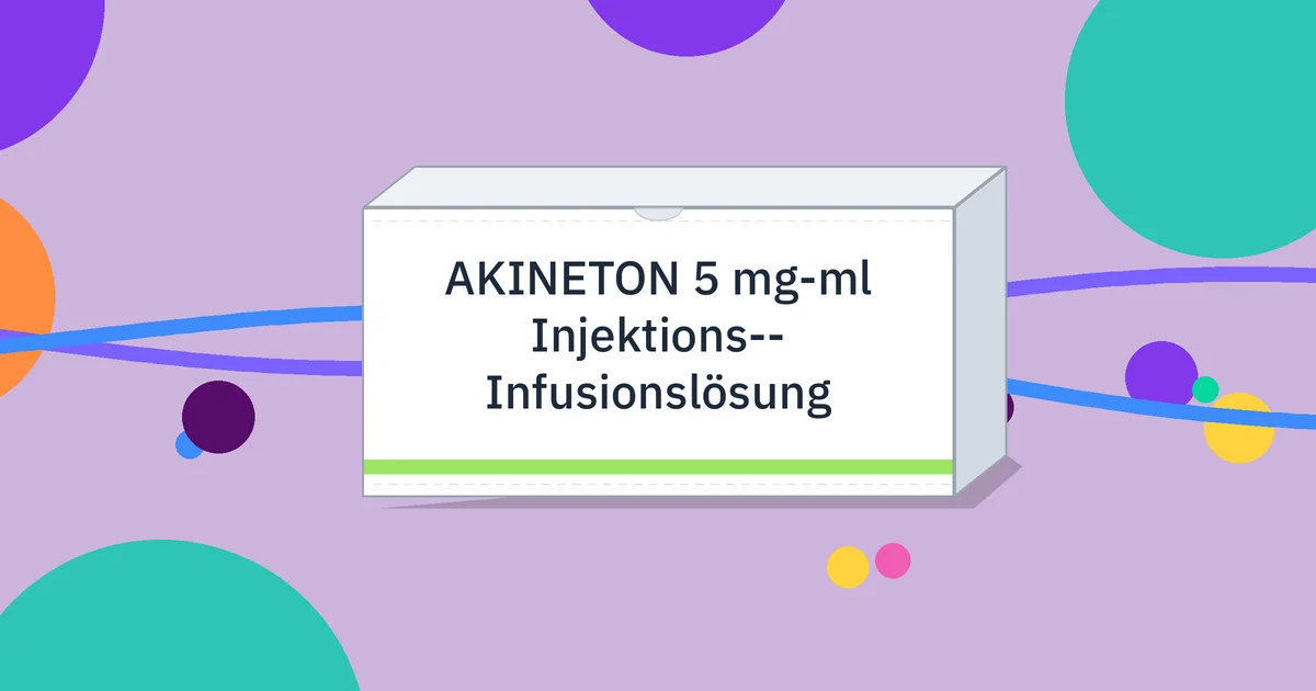 Symbolbild: Packung mit der Aufschrift AKINETON 5 mg-ml Injektions--Infusionslösung (PZN 00021232) – Verfügbarkeit und Bezug in Apotheken in Frankfurt am Main