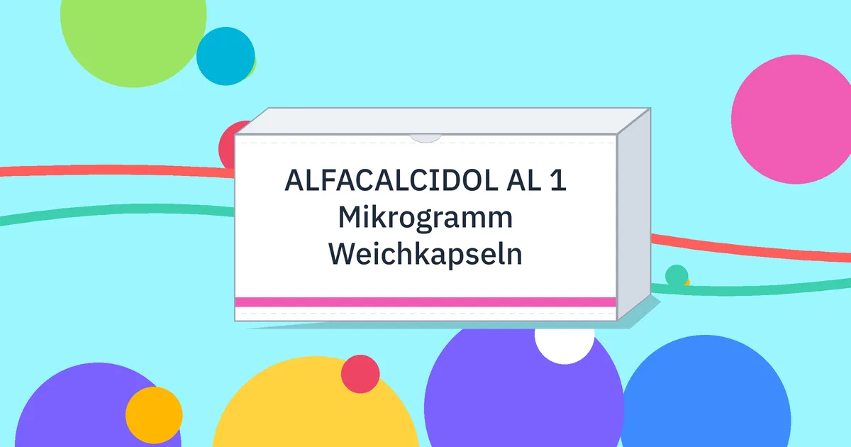 Symbolbild: Packung mit der Aufschrift ALFACALCIDOL AL 1 Mikrogramm Weichkapseln (PZN 19442781) – Verfügbarkeit und Bezug in Apotheken in Frankfurt am Main