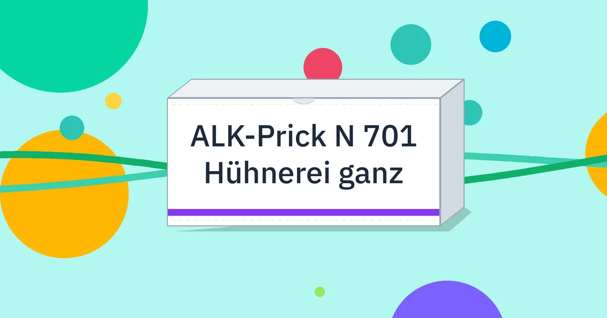Symbolbild: Packung mit der Aufschrift ALK-Prick N 701 Hühnerei ganz (PZN 02526858) – Verfügbarkeit und Bezug in Apotheken in Frankfurt am Main