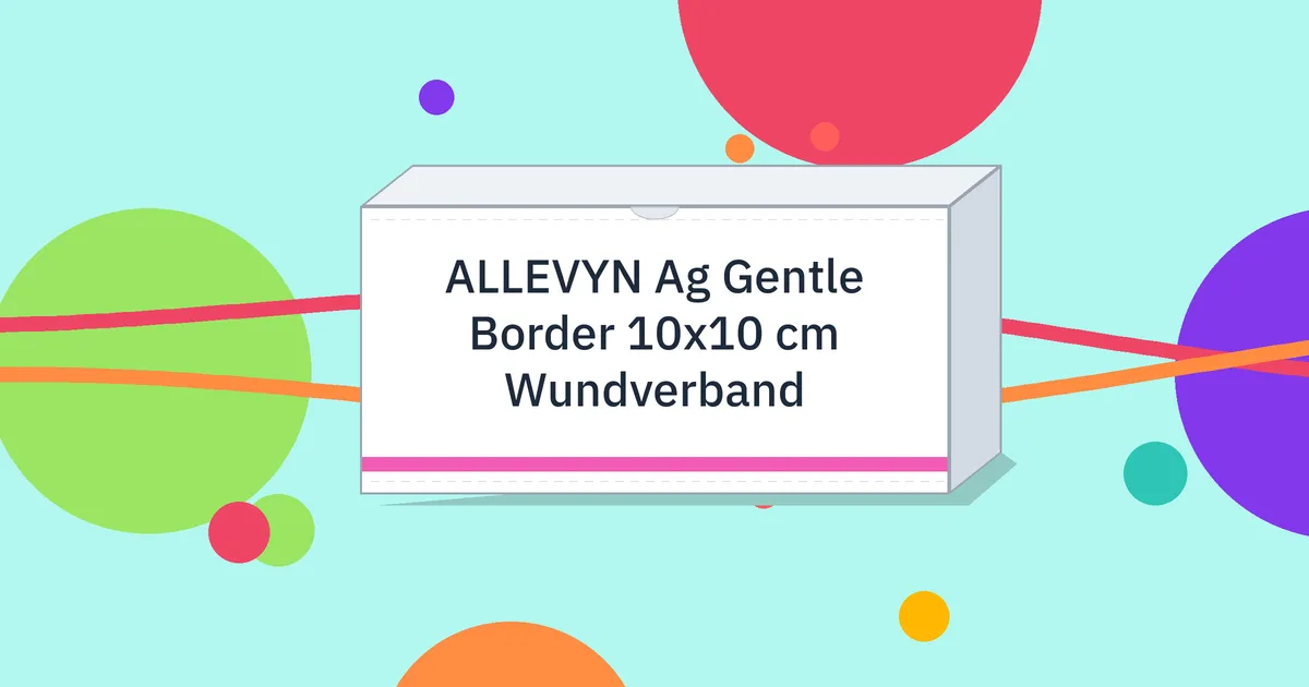 Symbolbild: Packung mit der Aufschrift ALLEVYN Ag Gentle Border 10x10 cm Wundverband (PZN 17830728) – Verfügbarkeit und Bezug in Apotheken in Frankfurt am Main