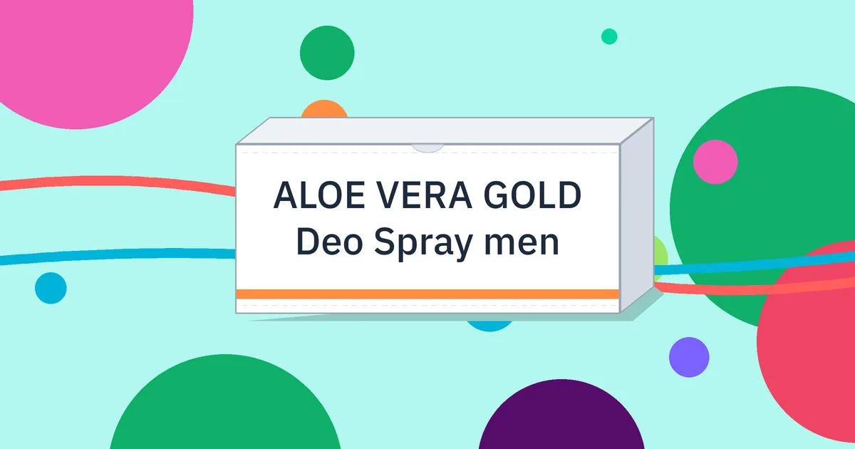 Symbolbild: Packung mit der Aufschrift ALOE VERA GOLD Deo Spray men (PZN 17454389) – Verfügbarkeit und Bezug in Apotheken in Frankfurt am Main